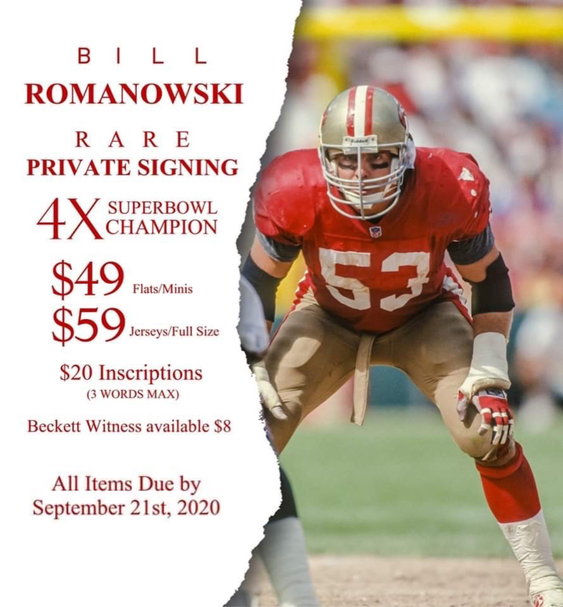 Bill Romanowski Autograph Event (Private Signing) | Trifecta Sports ...